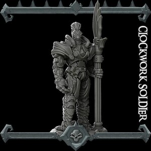 CLOCKWORK SOLDIER Miniature Dungeons and Dragons Cthulhu Pathfinder War ...