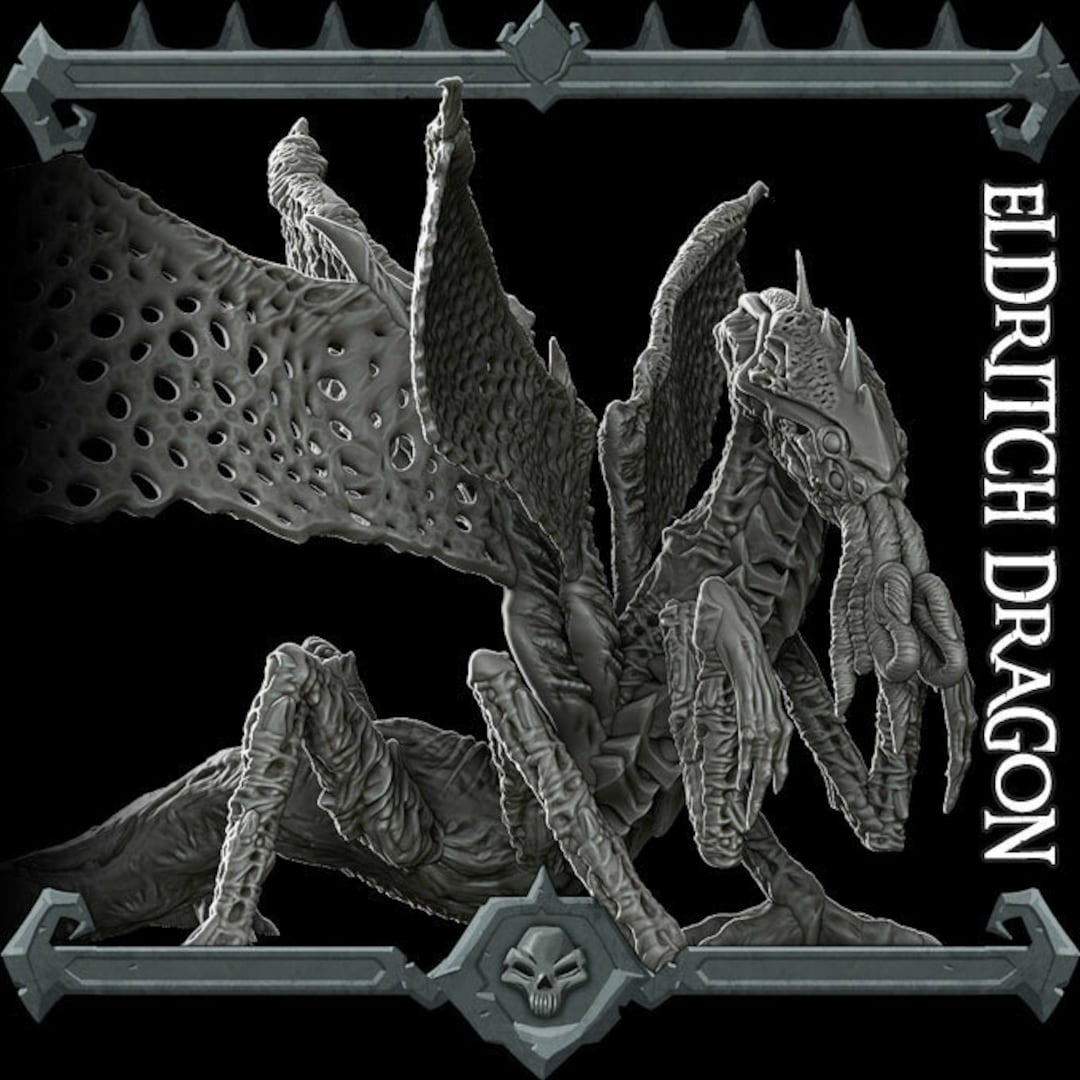 ELDRITCH DRAGON Epic Sized Statue Dungeons and Dragons Cthulhu ...