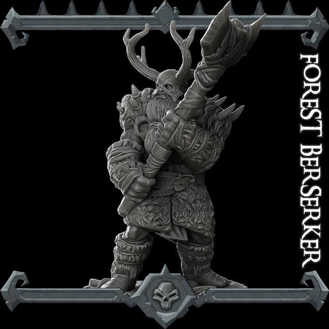 FOREST BERSERKER Miniature All Sizes Dungeons and Dragons Pathfinder ...