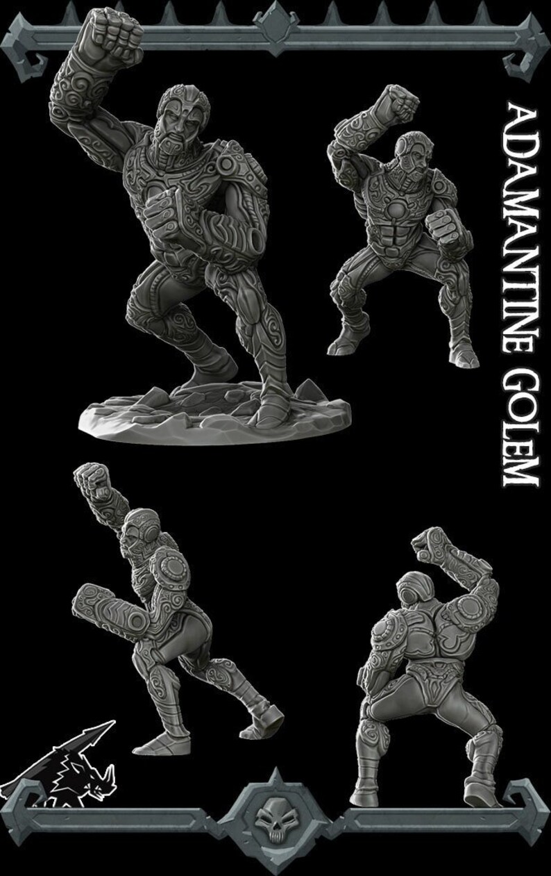 ADAMANTINE GOLEM Miniature Many Size Options dungeons and | Etsy