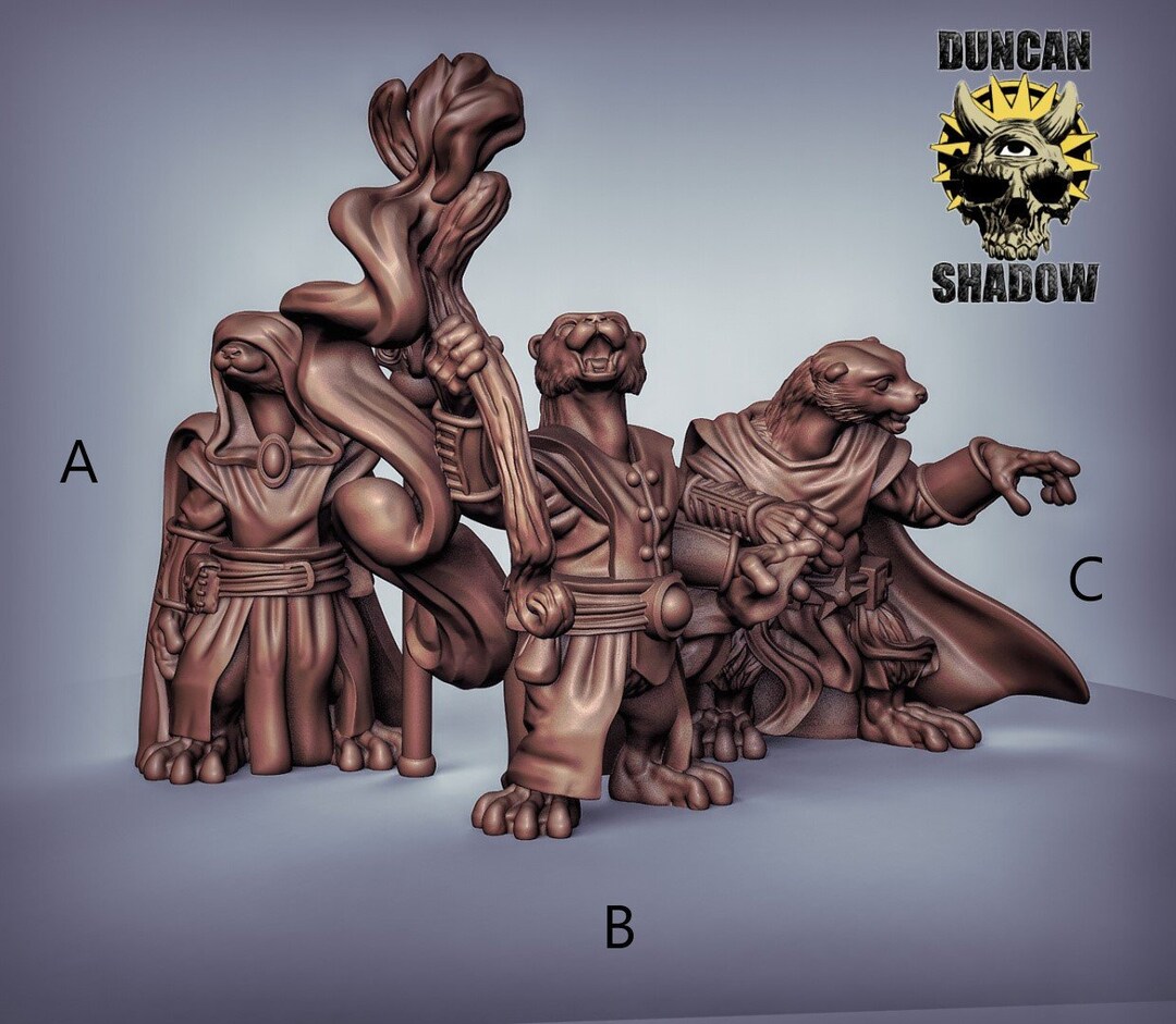 Otter Wizard 3D Models for Dungeons & Dragons Board Rpgs by - Etsy