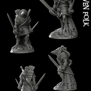 RAVEN FOLK Miniature Dungeons and Dragons Cthulhu Pathfinder War Gaming ...