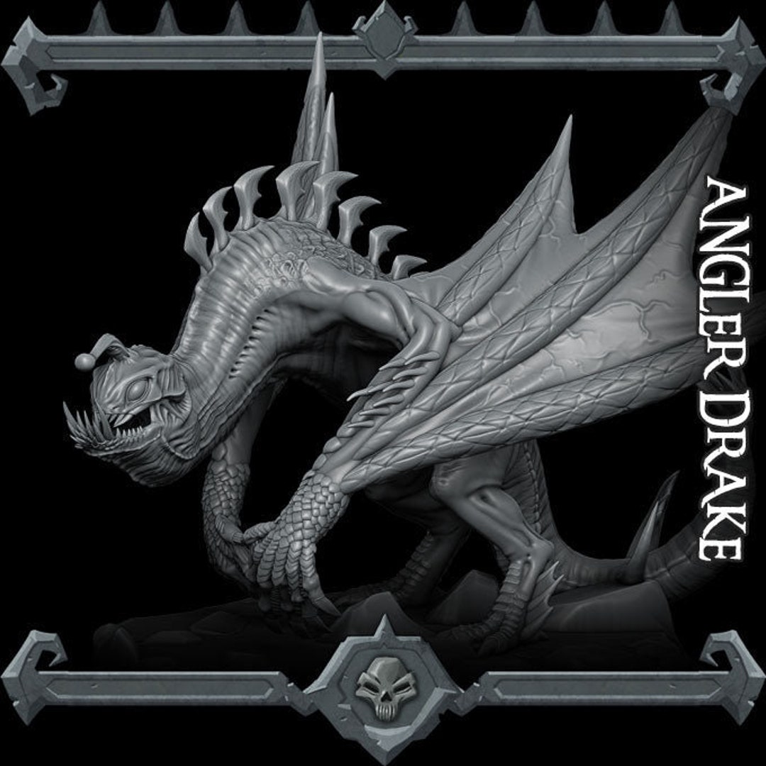 ANGLER DRAKE Miniature Dungeons and Dragons Cthulhu Pathfinder War ...