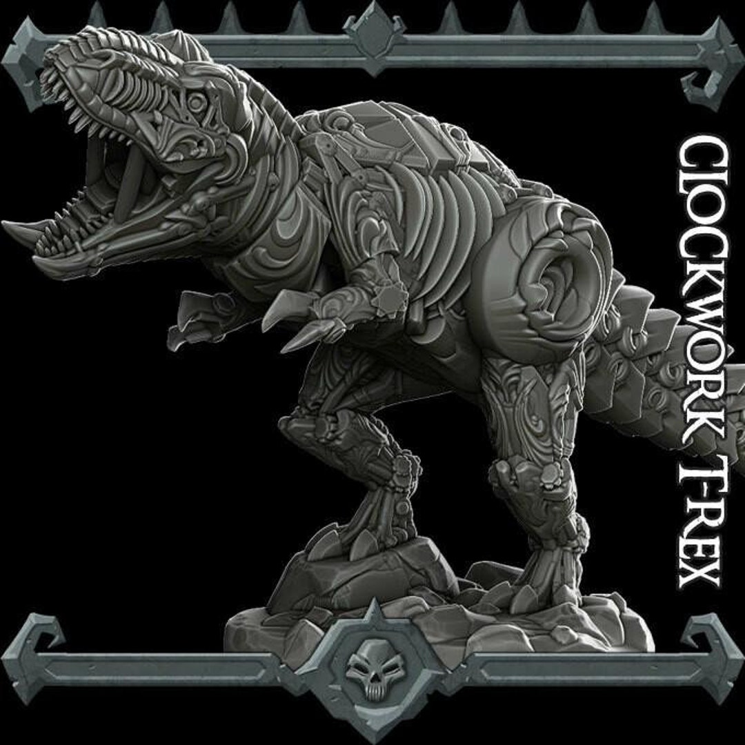 CLOCKWORK T-REX Miniature All Sizes Dungeons and Dragons - Etsy