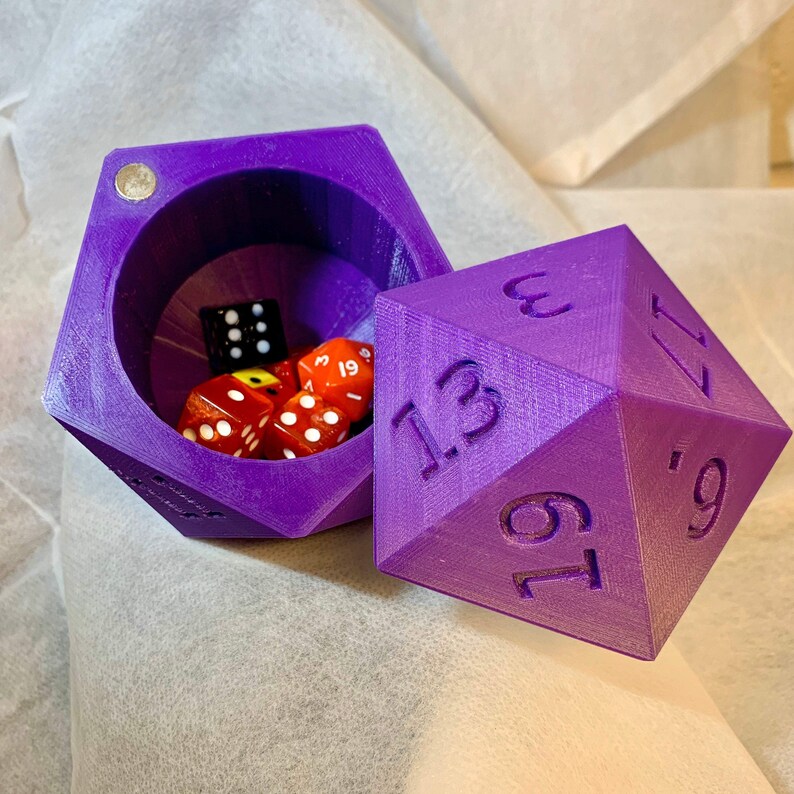 D20 Dice Box Magnetic Lock Storage Container MTG D&d - Etsy