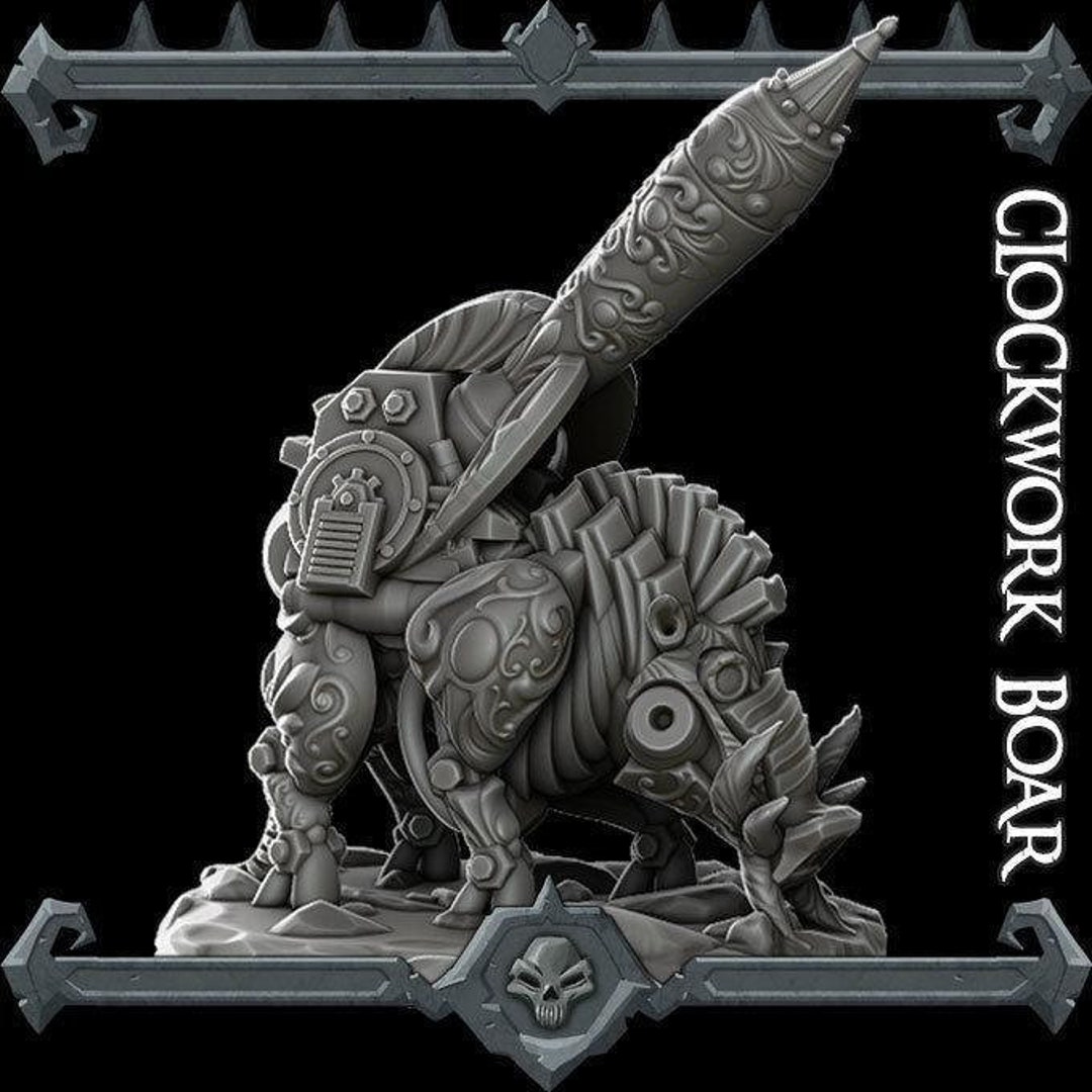 CLOCKWORK BOAR Miniature Dungeons and Dragons Cthulhu - Etsy