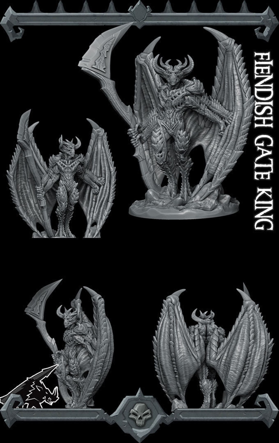 FIENDISH GATE KING Miniature All Sizes Dungeons and Dragons Pathfinder ...