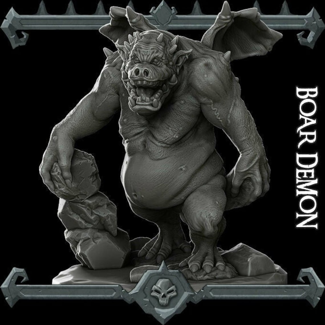 BOAR DEMON Miniature Many Size Options dungeons and - Etsy