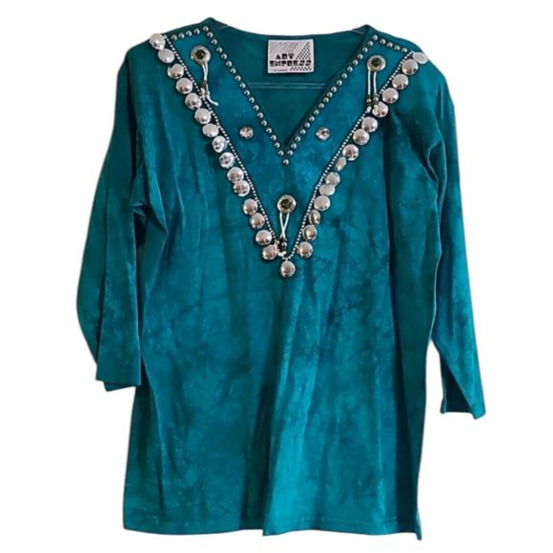 Vintage Art Expression Western Core Westerncore Cowgirl Shirt Blouse Sz ...