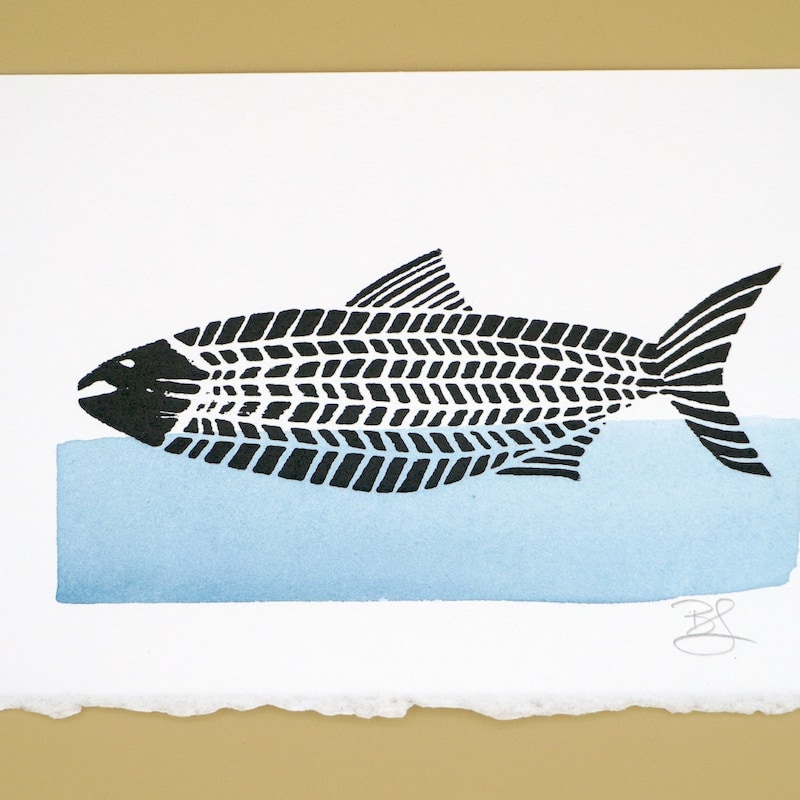 Fish Linocut - Etsy