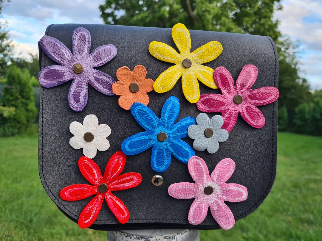 Jolly 3D Flowers Woman's Bag With 3D Floral Motives Handmade Hand ...