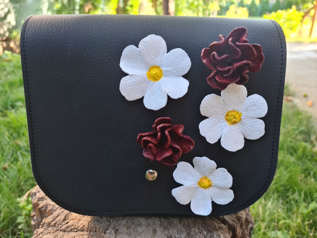 Happy 3D Flowers Woman's Bag With 3D Floral Motives Handmade Hand ...