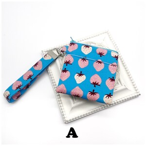 Kawaii Strawberry Coin Purse With Key Fob Card Holder Mini Card Case ...