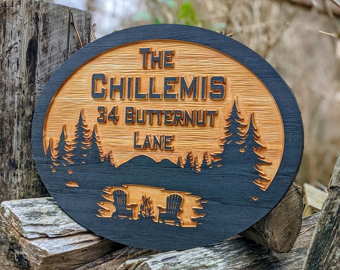 Rustic Cedar Driveway Address Sign for Estates Residential Exterior ...