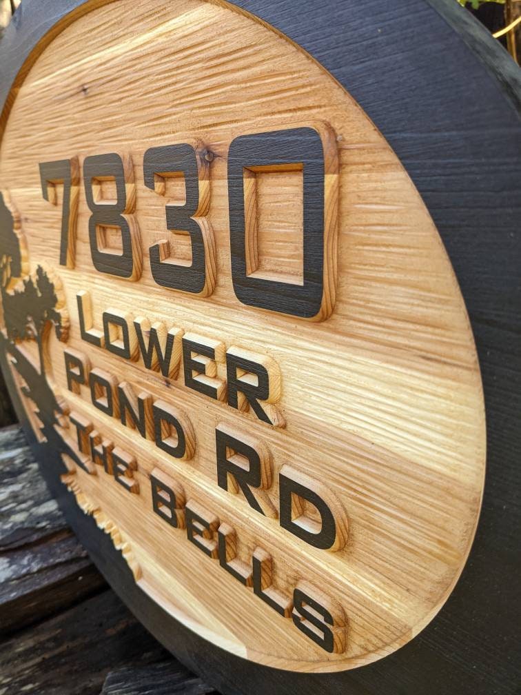 Hanging Single or Double Sided Wood Address Estate Oak Tree Sign. - Etsy
