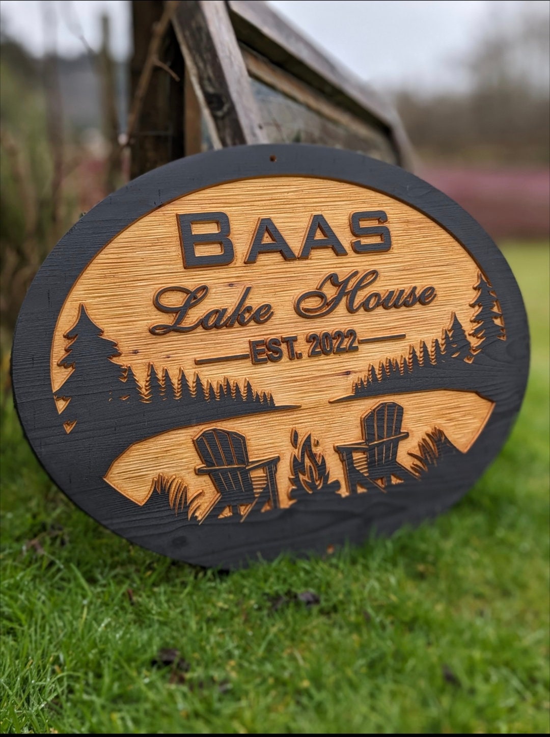 Wood House Sign, Double Sided or Single Address Sign, Rustic Cedar - Etsy