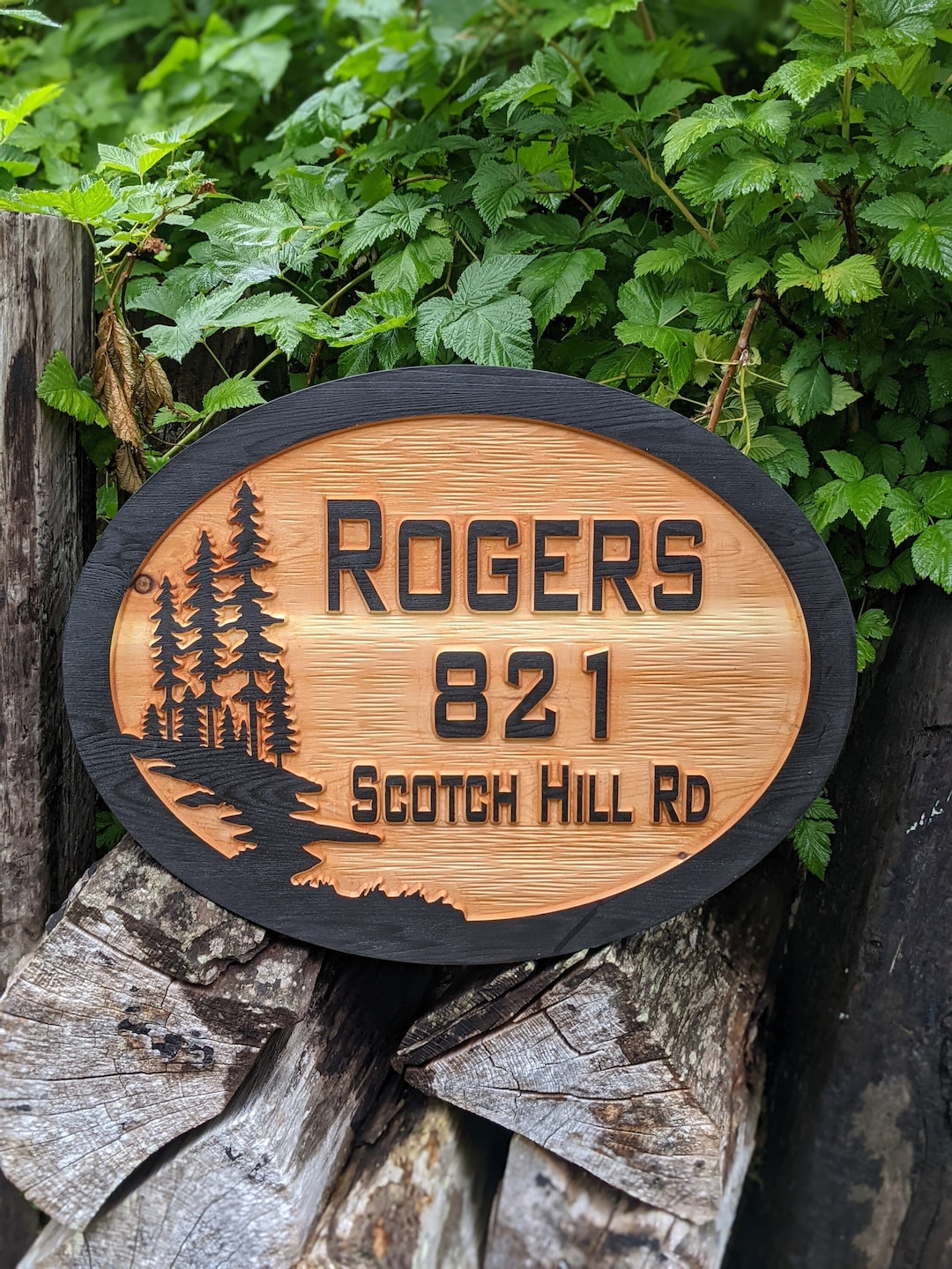 Wood Carved Sign. Driveway Gift Estate Rustic Cabin Lake House Exterior ...