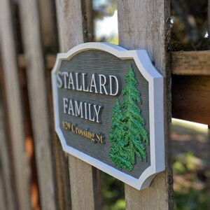 Custom Classic Farmhouse Carved Tree Address Plaque Name and Address ...
