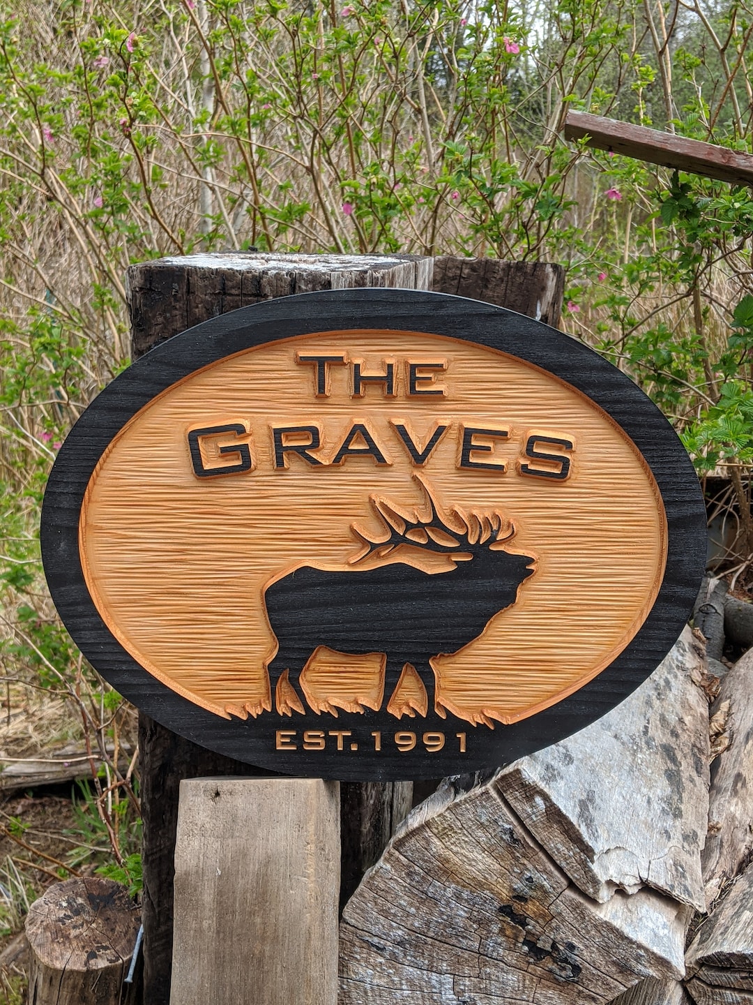 Custom Personalized Carved Rustic Name Outdoor Wood Sign Personalized ...