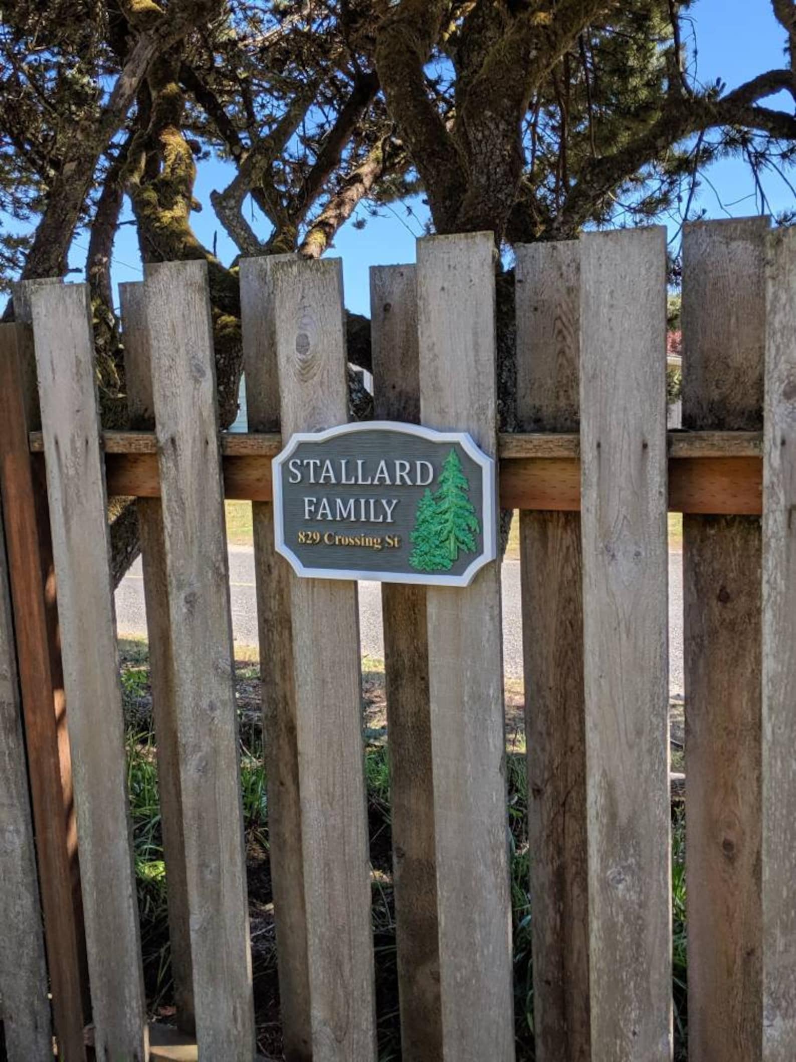 Custom Classic Farmhouse Carved Tree Address Plaque Name and | Etsy