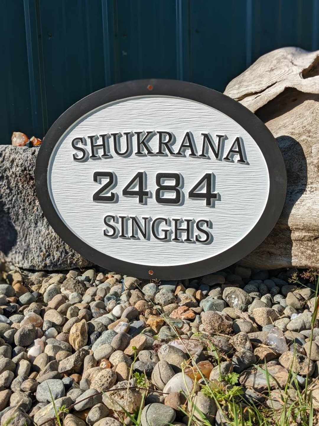 Farmhouse Cedar Address Sign: White Wood, Black Text - Etsy