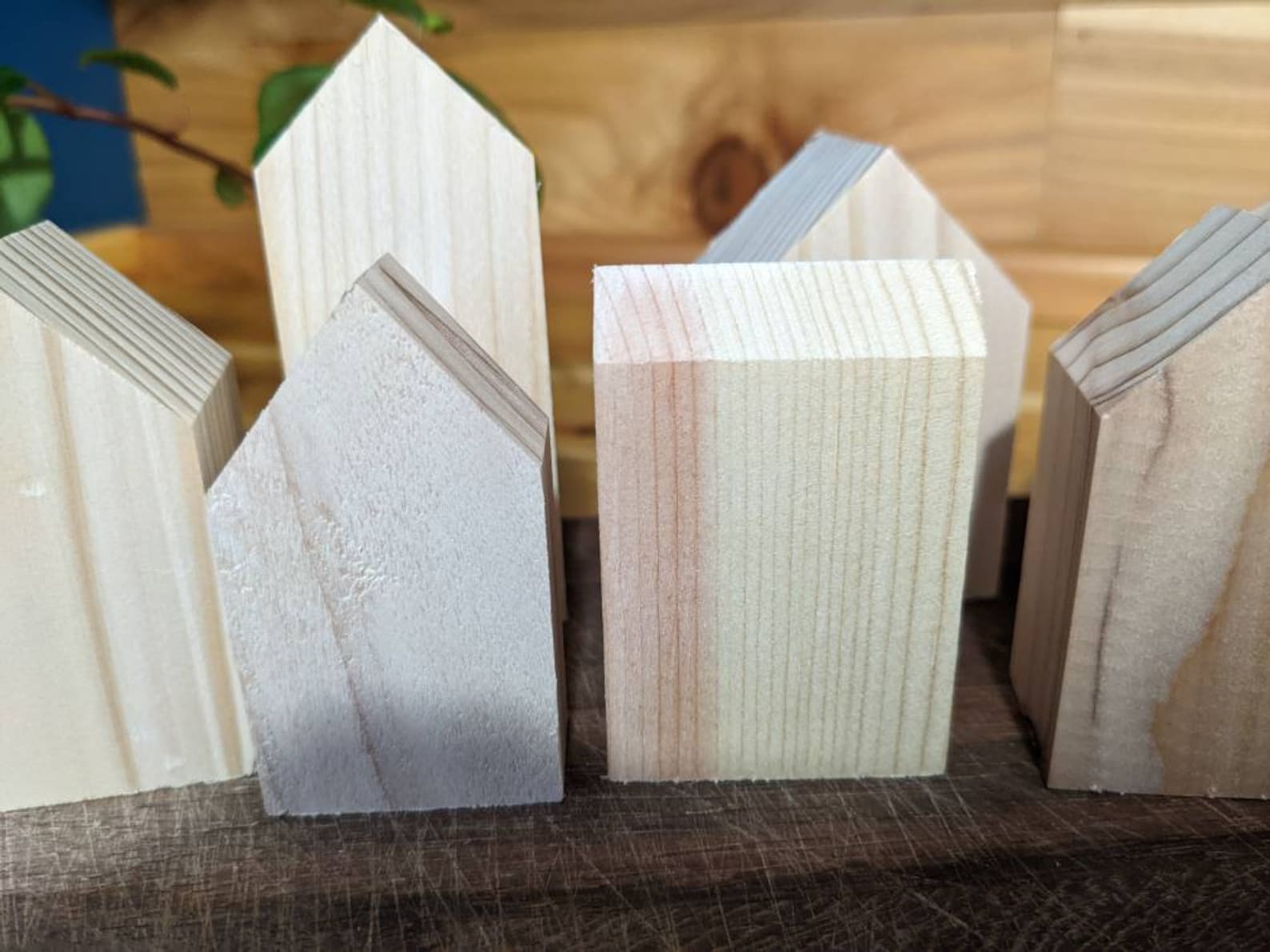 25 Wood House Shapes: DIY Miniature Village, Farmhouse Tiered Tray ...