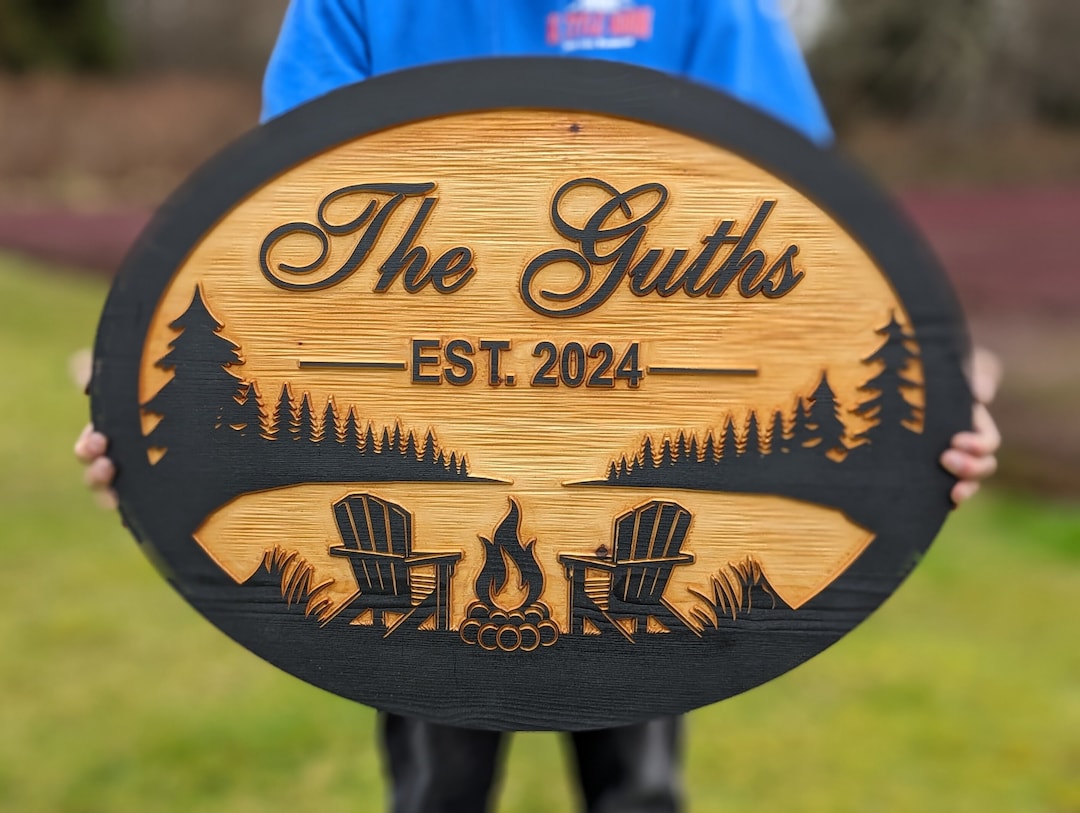 Double Sided or Single Sided Carved Wood Address Sign, Exterior Family ...