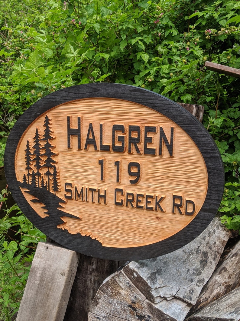 Double Sided or Single Sided Carved Wood Address Sign - Etsy