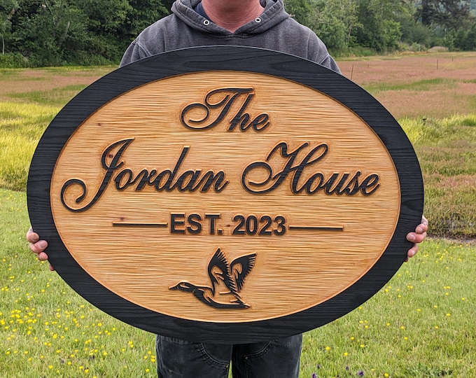 Dimensional Personalized Carved Wood Signage Chiseled Name Outdoor ...