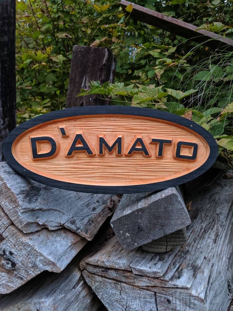 Personalized Custom Last Name Sign. Simple Oval With Textured | Etsy