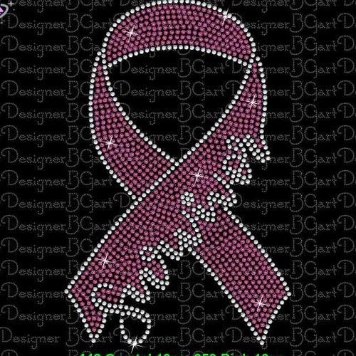 Download Digital Rhinestone Template Survivor Pink Ribbon Svg - Etsy