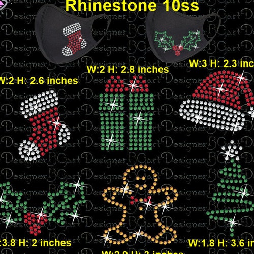 Download Bundle 6 Christmas Rhinestone Svg Cricut Silhouette - Etsy