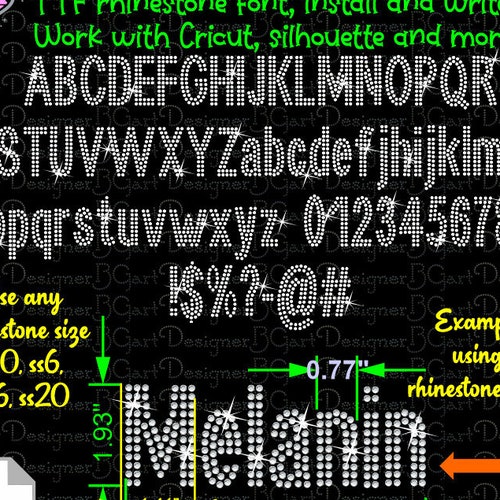 Fancy/script Fonts Alphabet Rhinestone Letters Ttf for - Etsy