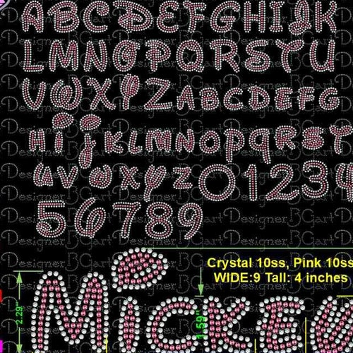 Mouse Alphabet Rhinestone Letters SVG Eps Dxf Plt Studio3 - Etsy