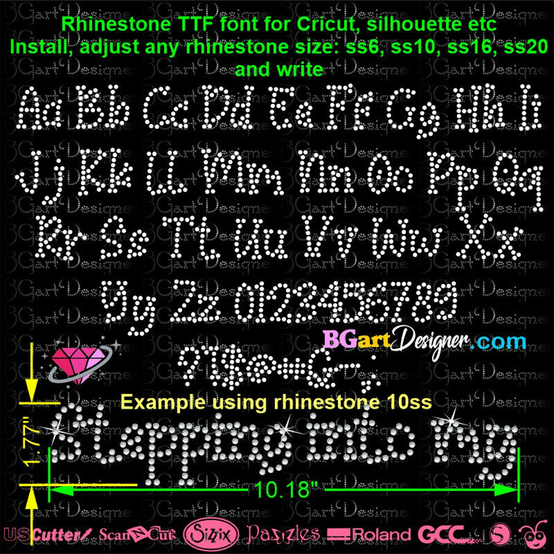 Serif Fonts Alphabet Rhinestone Letters Ttf for Cricut and - Etsy