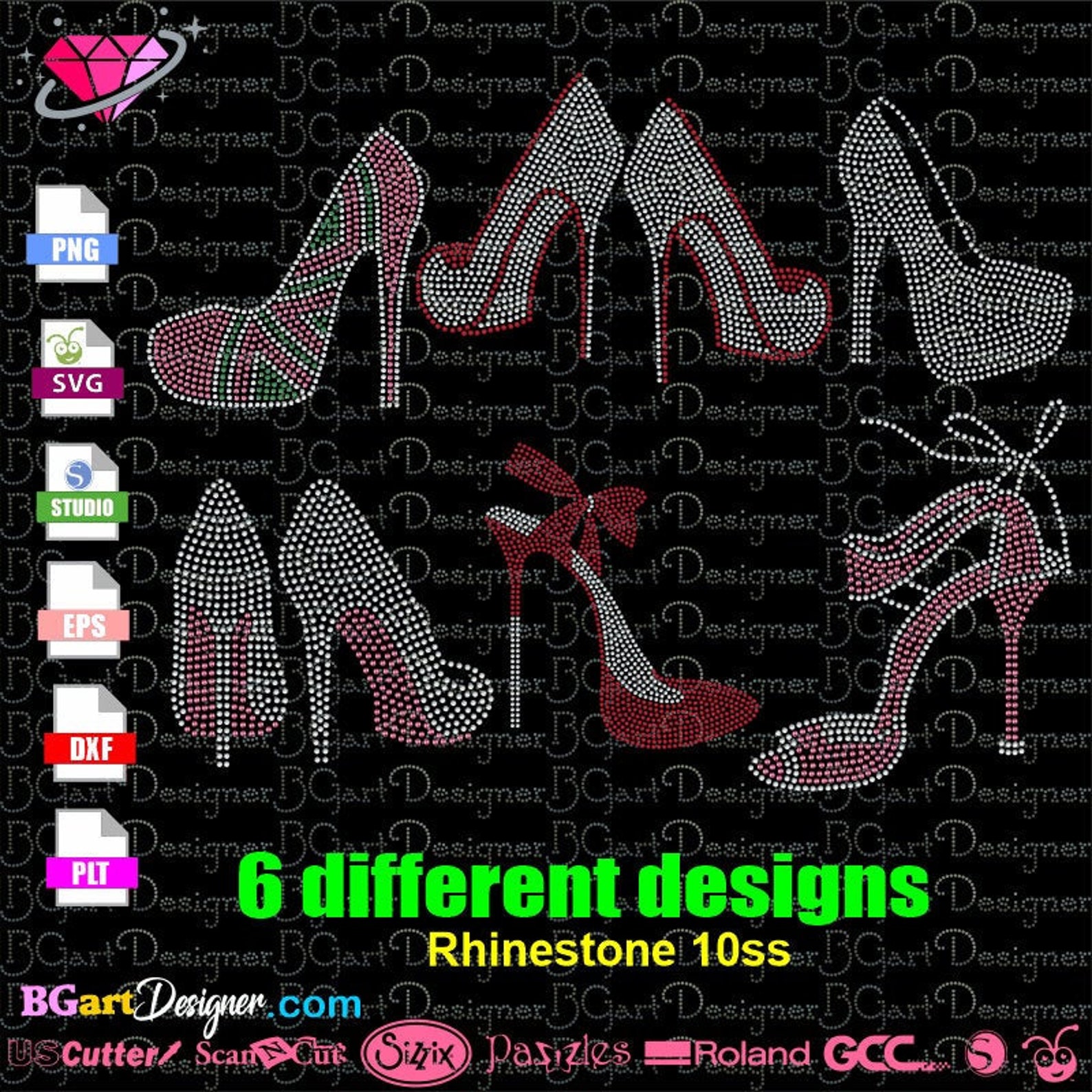 Birthday Diva Stiletto High Heel, Bundle, Bling Rhinestone Svg, Eps ...