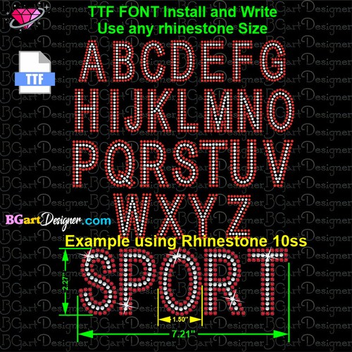 Fancy/script Fonts Alphabet Rhinestone Letters Ttf for - Etsy