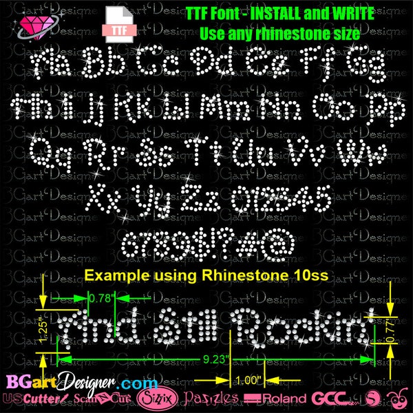 Rhinestone Ttf Font - Etsy