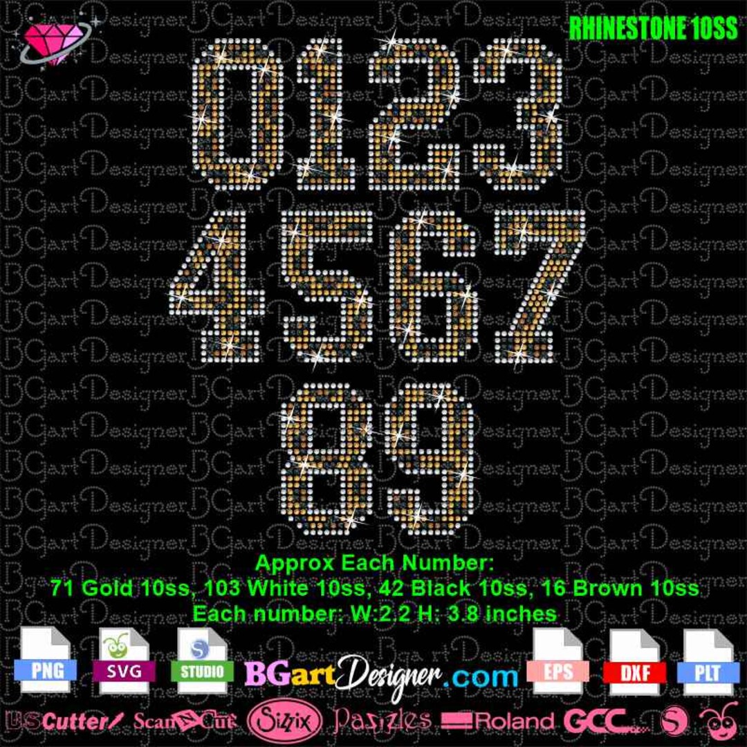 Leopard Numbers Rhinestone Template Svg, Digital Download for Cricut ...