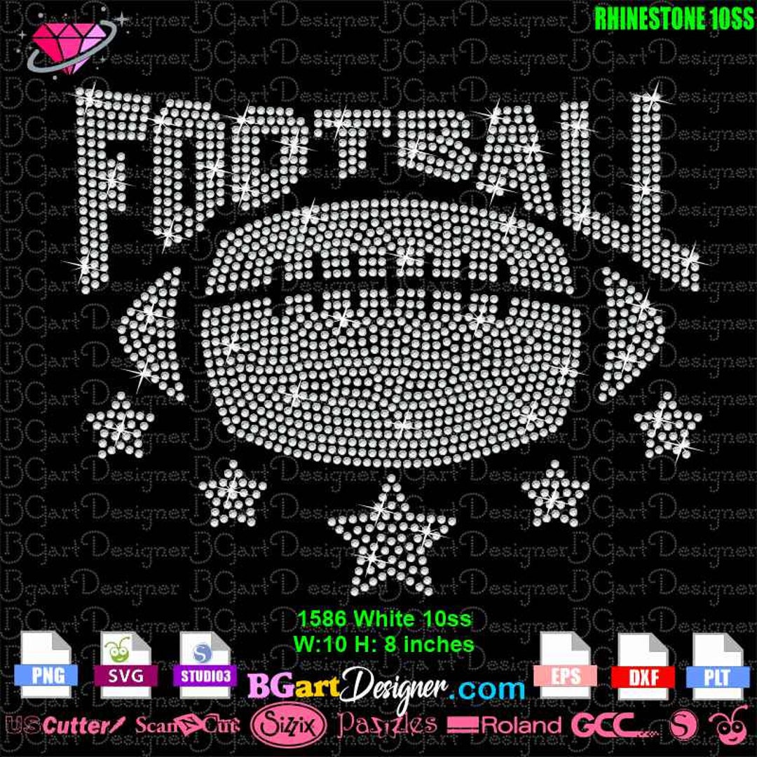 Football Rhinestone Template With Ball and Stars - Svg for Cricut ...