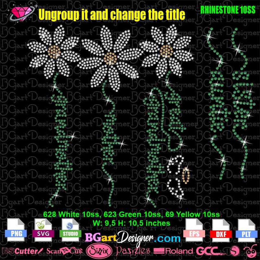 Mother Daisy Flower Rhinestone Download Svg Cricut Silhouette ...