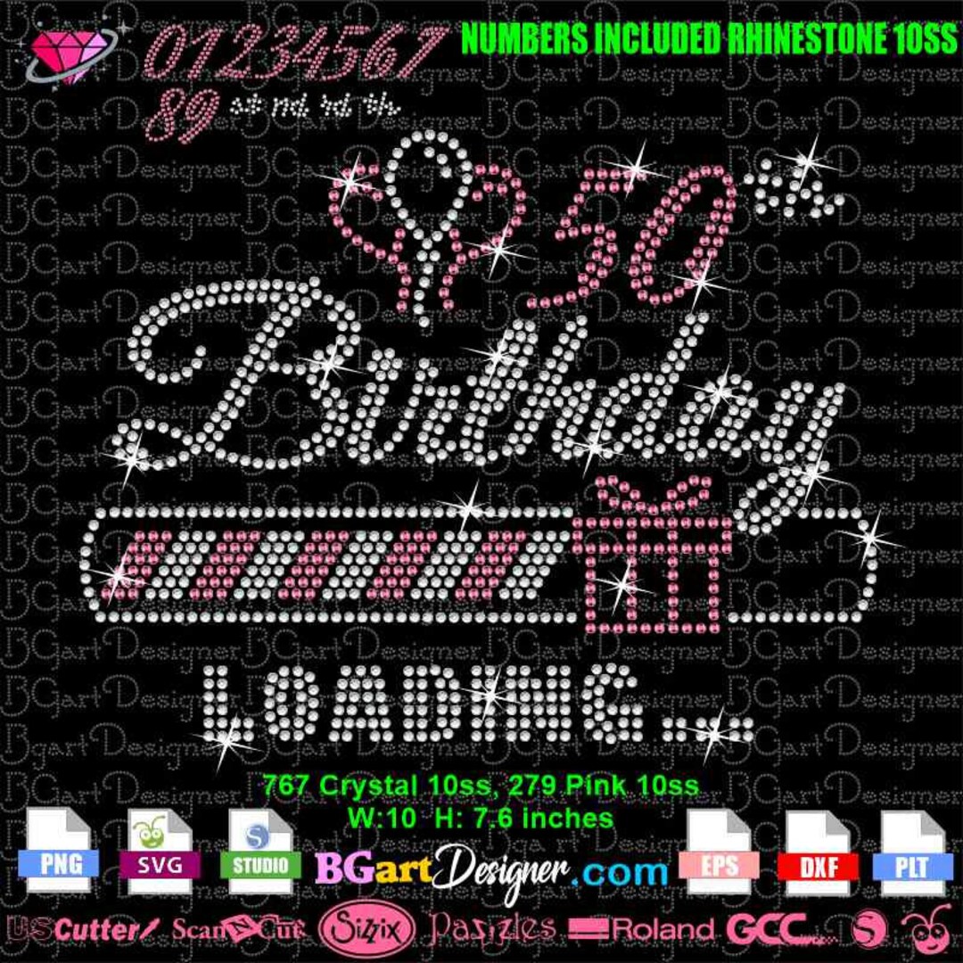 Download Birthday Loading Svg Rhinestone, 50th All Numbers Included ...