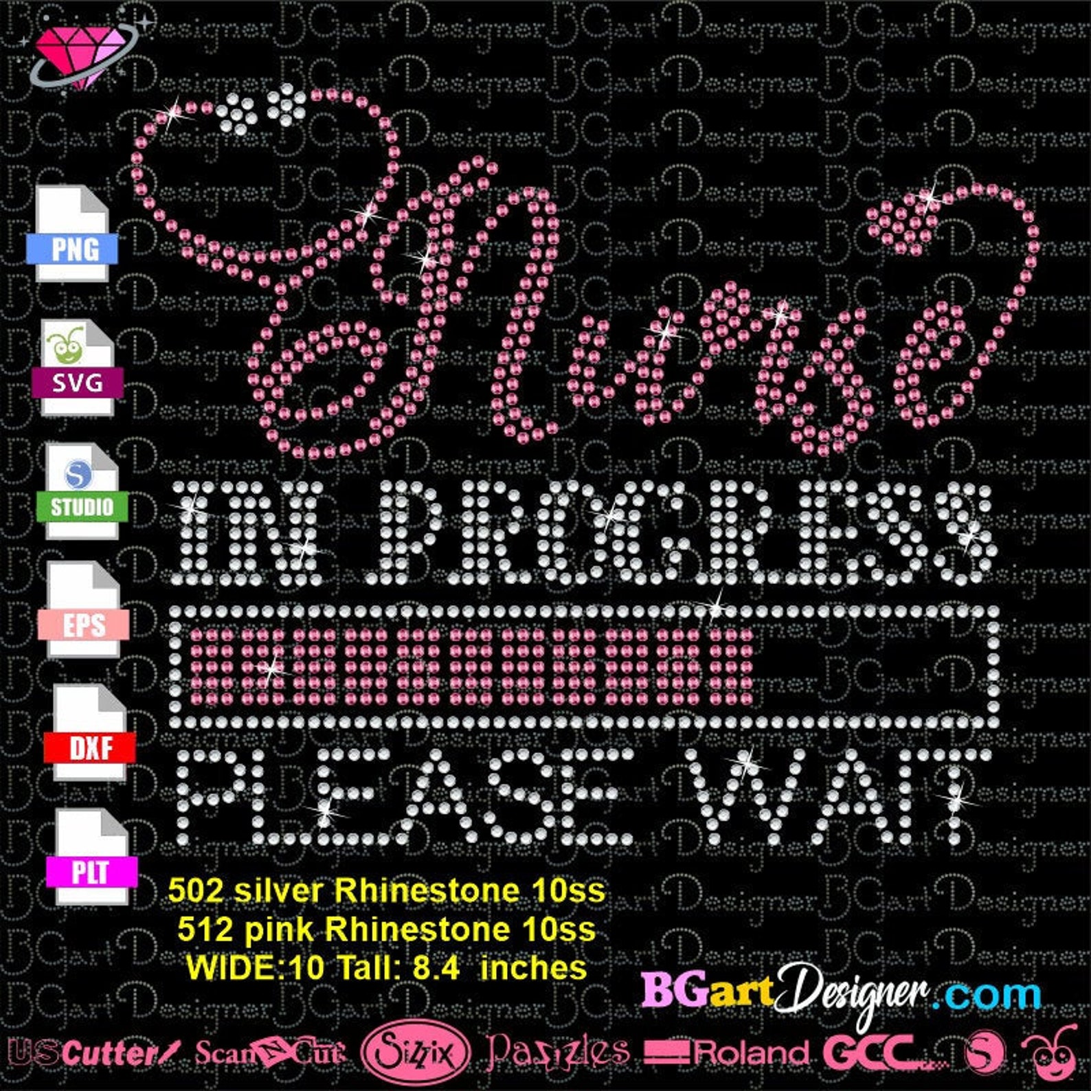 Nurse in Progress Please Wait Bling Rhinestone Svg, Eps, Nursing Quotes ...