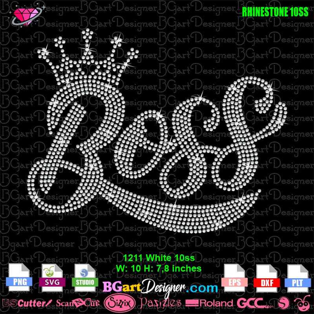 Download Boss Baby Crown Heart SVG Digital Rhinestone Template ...