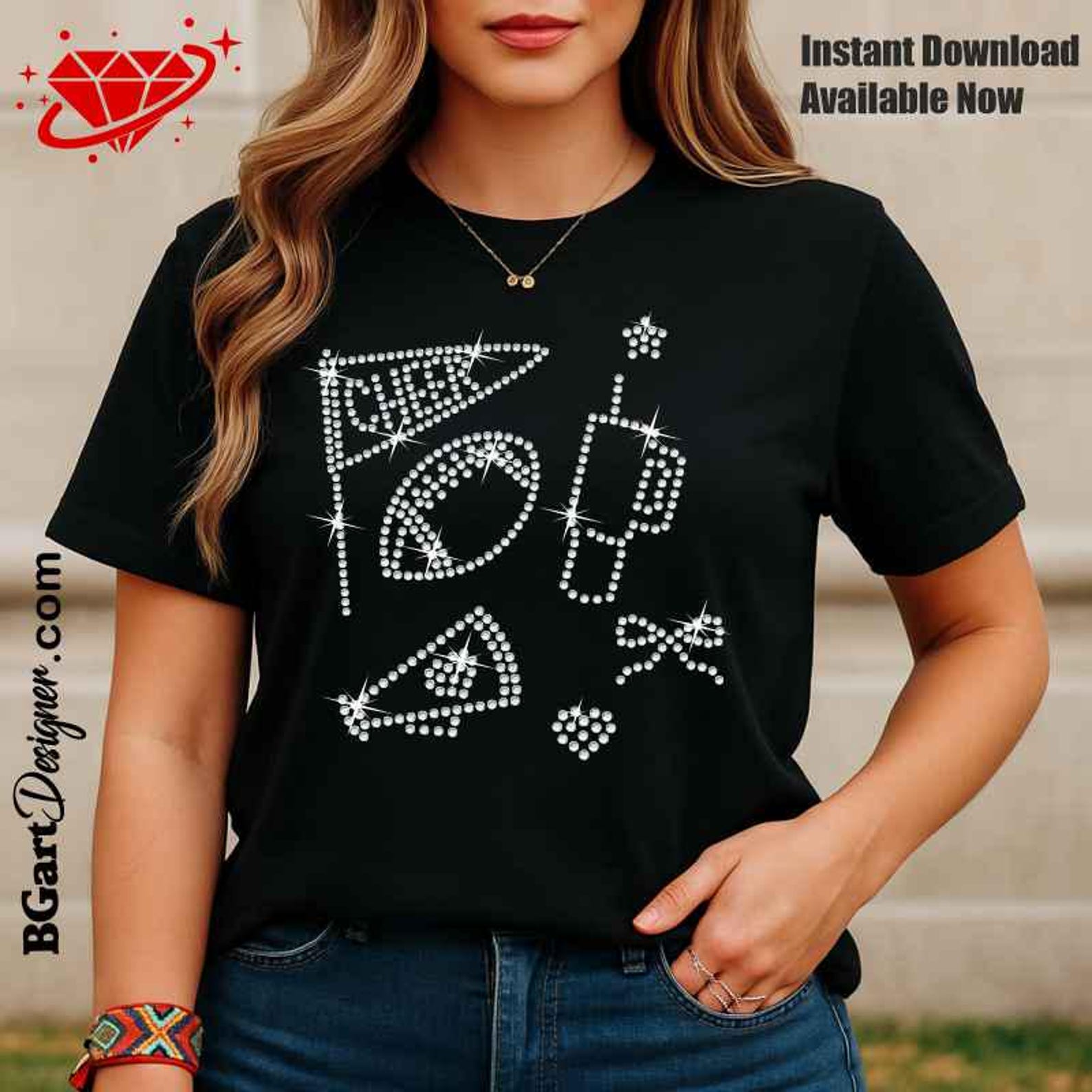 Cheer Elements Rhinestone Template Digital Download, DIY Cheerleading ...