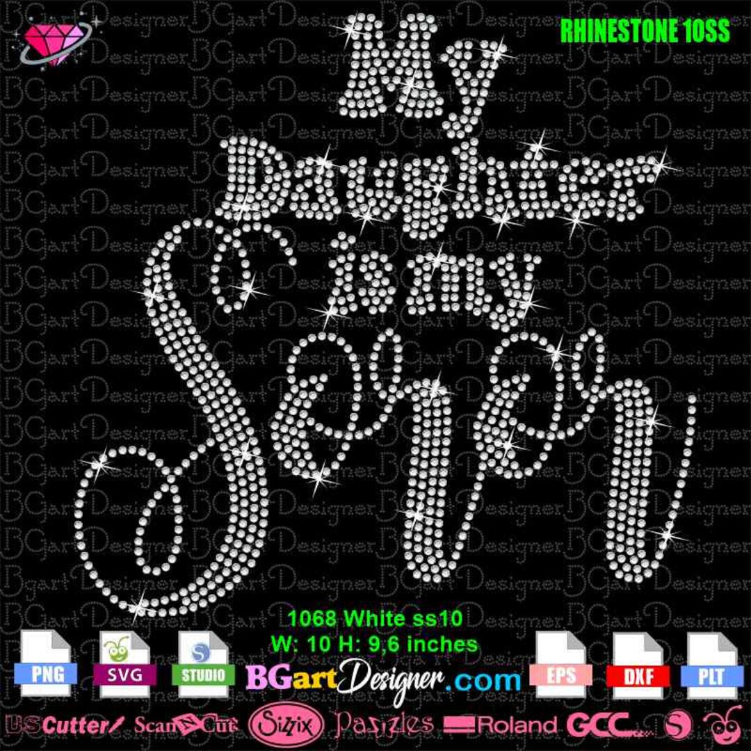 Download SVG Digital Rhinestone Template My Daughter is My Soror Script ...