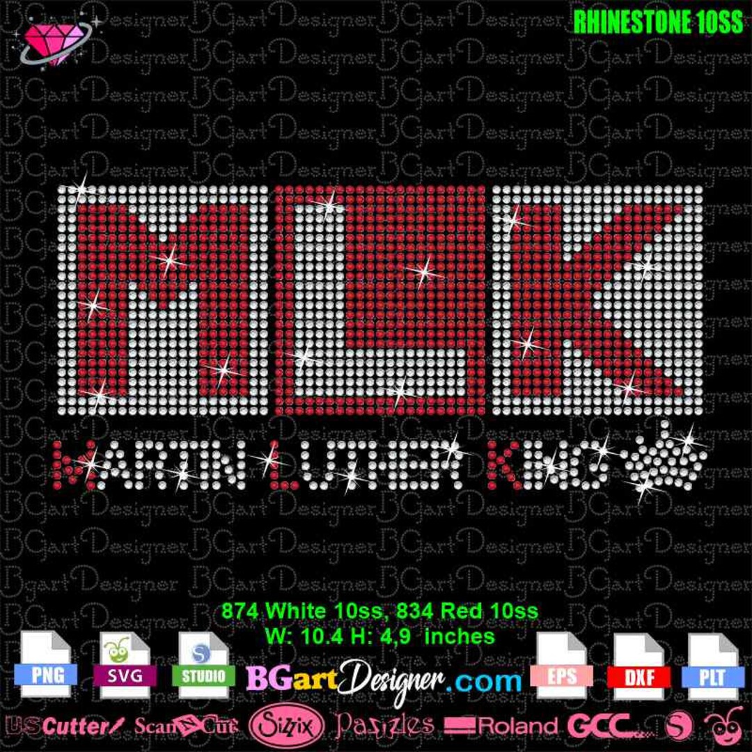 Download MLK Day Block Letters SVG Digital Rhinestone Template ...