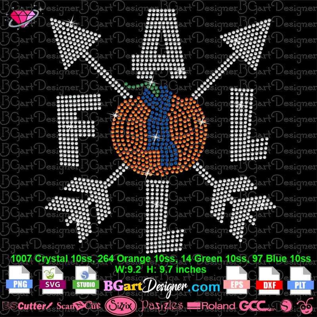 Digital Download Fall Arrow Pumpkin Scarf Rhinestone Bling Template ...