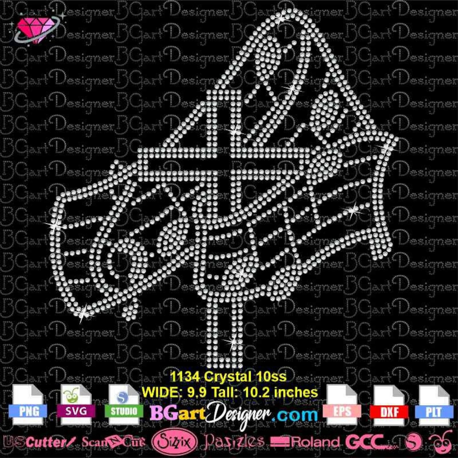 Download Music Note Cross SVG Eps Plt Digital Rhinestone | Etsy