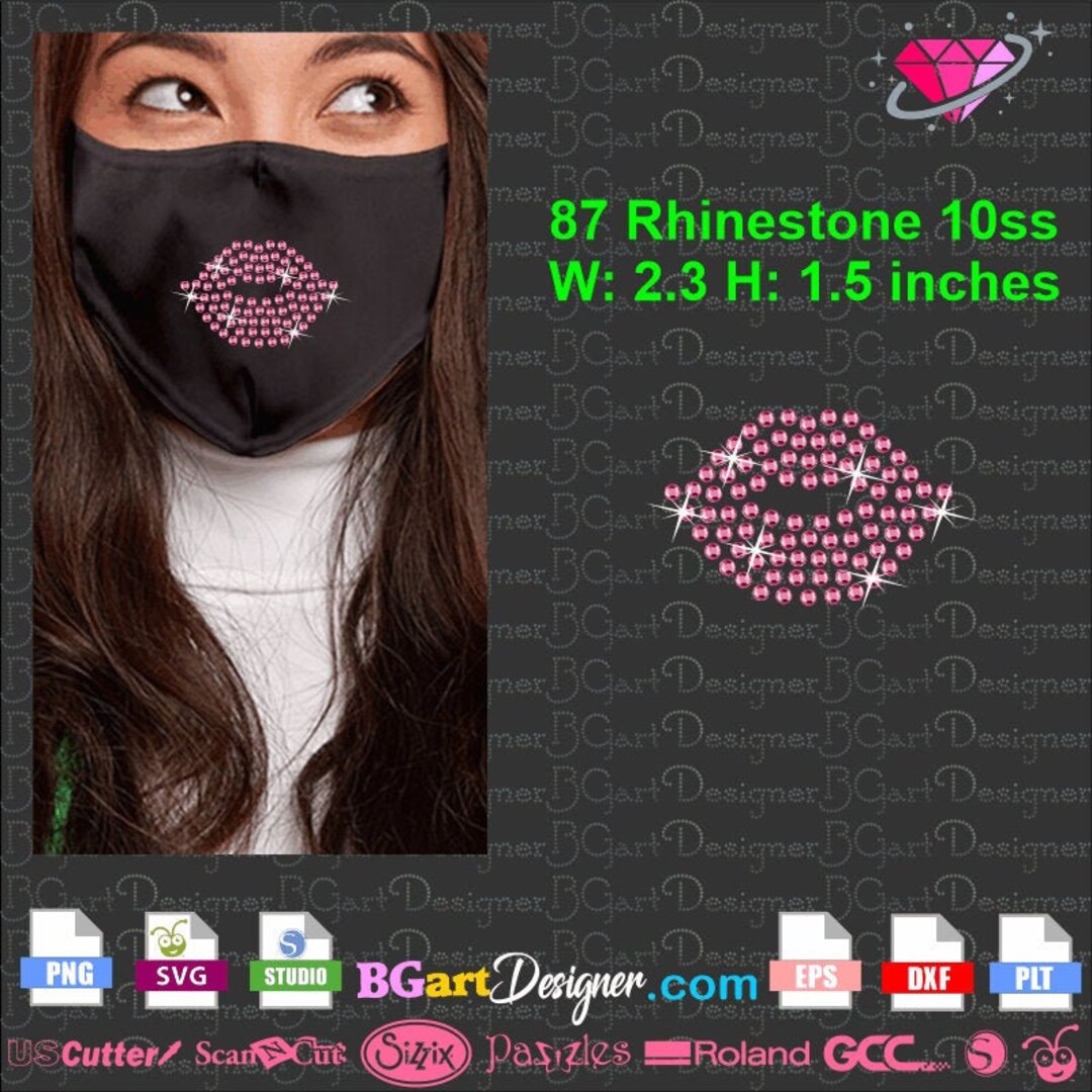 Instant Download Lips Rhinestone 10ss Template Svg, Eps, Dxf, Plt, Png ...